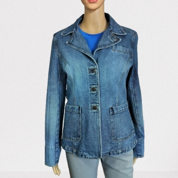 NAF NAF | Jackets & Coats | Naf Naf Blue Jeans Jacket Classic Style ...